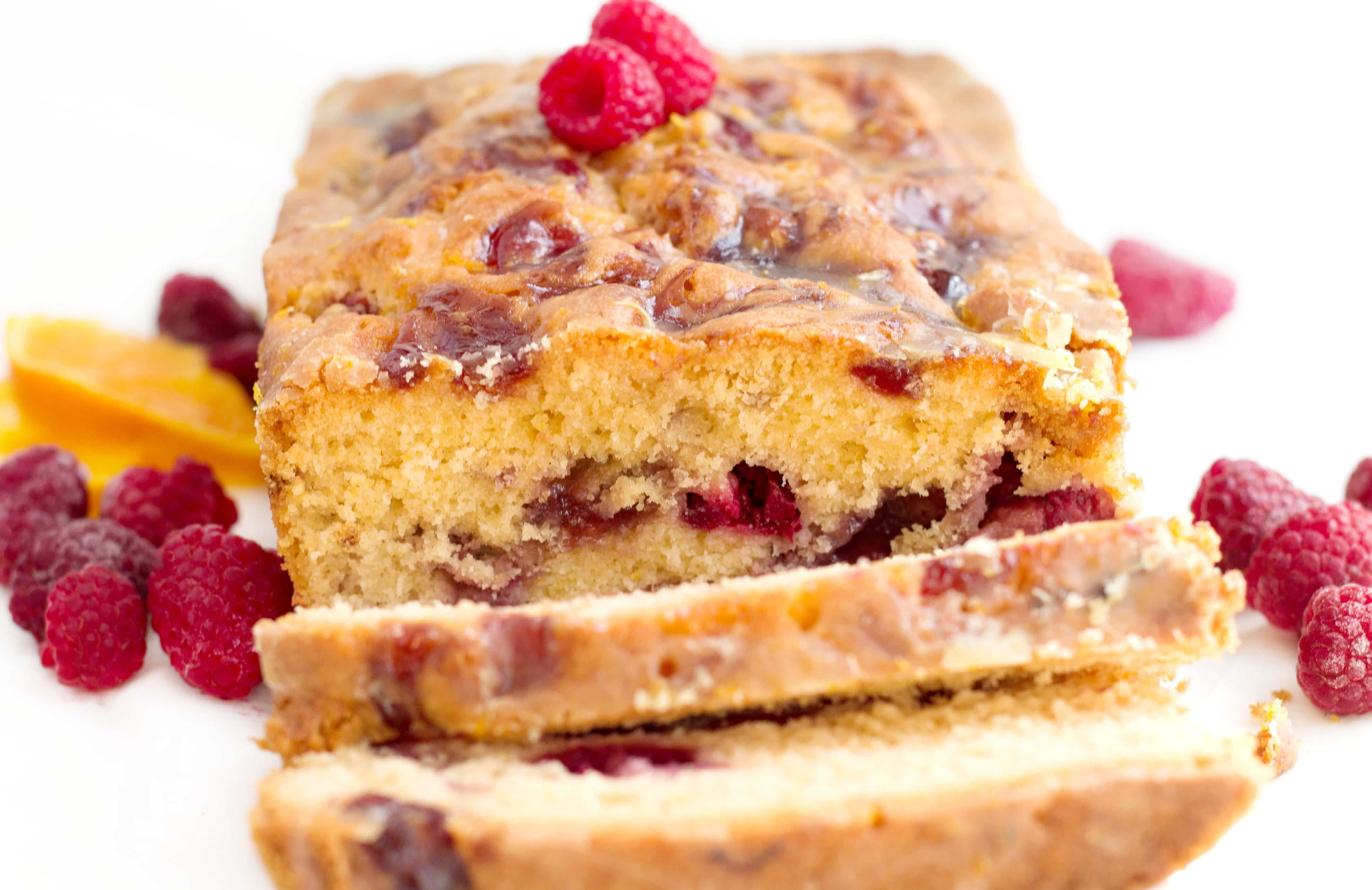 Raspberry Swirled Orange Pound Cake - Sunshine on a plate!