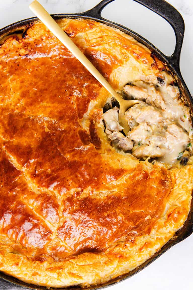 Cheesy Chicken Pot Pie with Puff Pastry