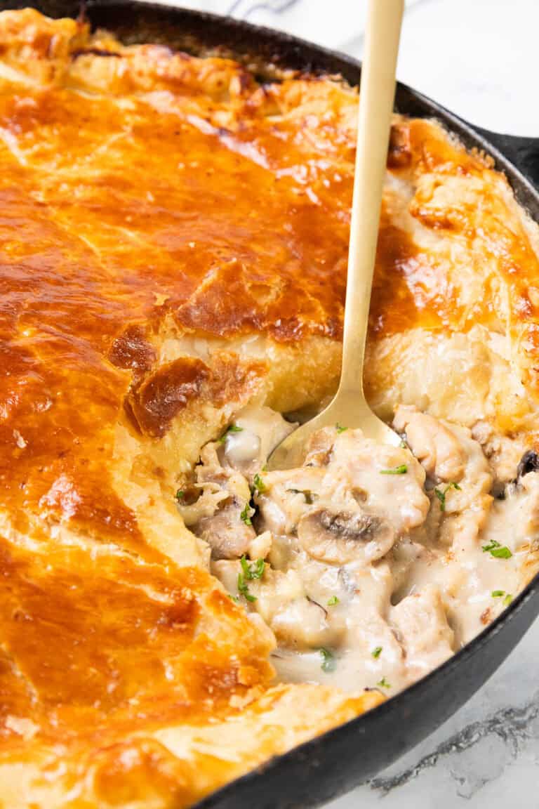 Cheesy Chicken Pot Pie with Puff Pastry