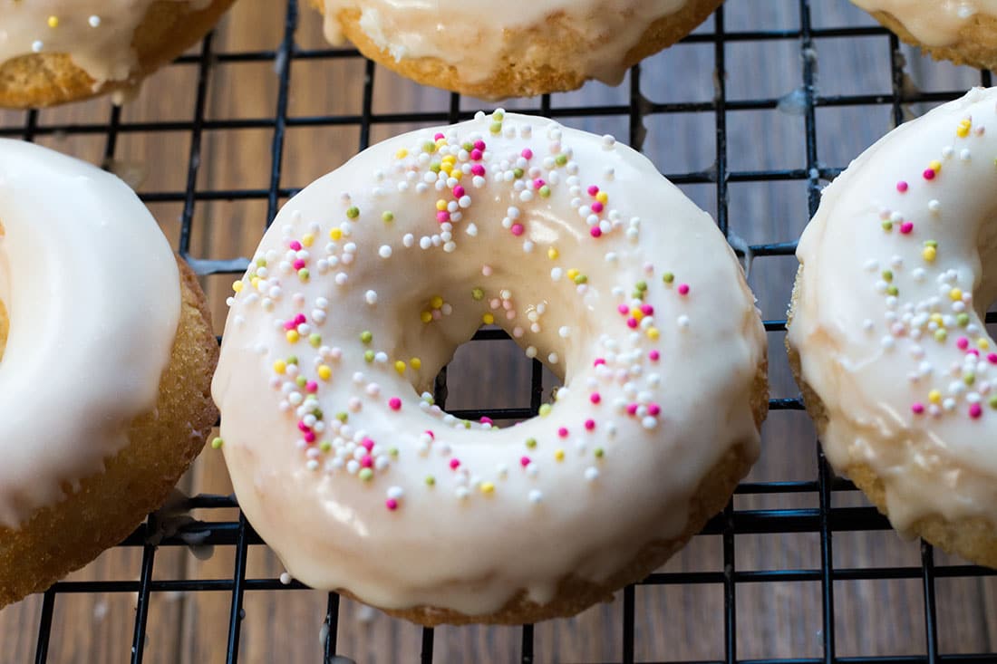 Easy Baked Iced Vanilla Doughnuts - Erren's Kitchen