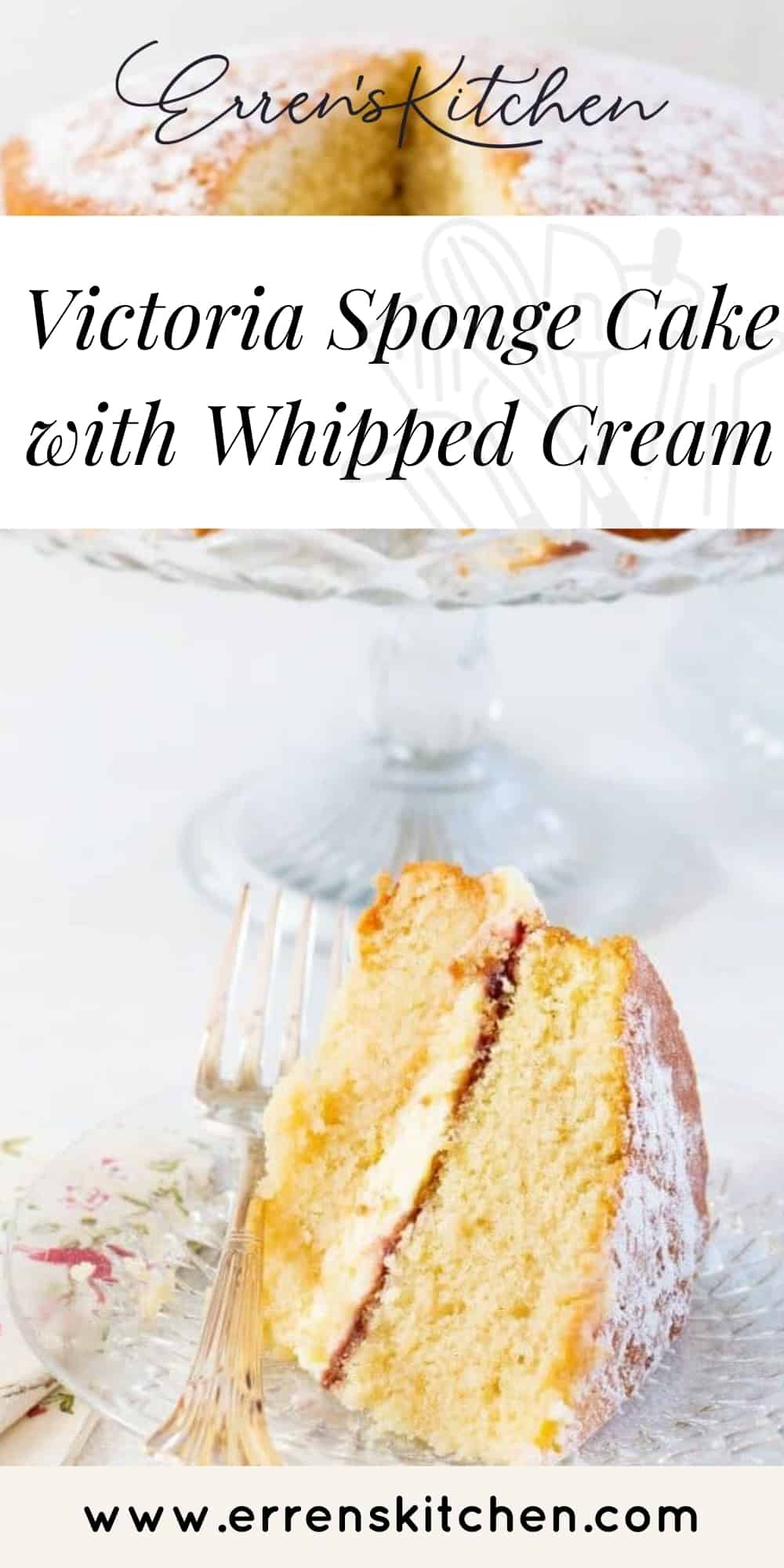 Victoria Sponge Cake with Whipped Cream