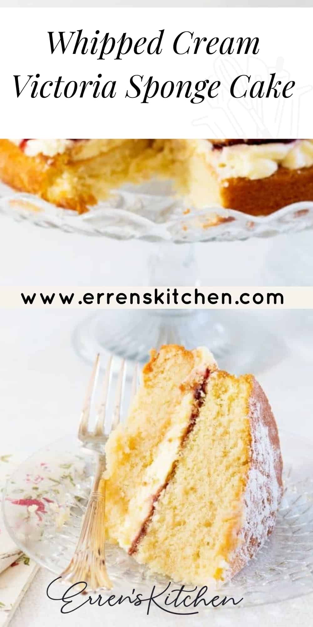 Victoria Sponge Cake with Whipped Cream