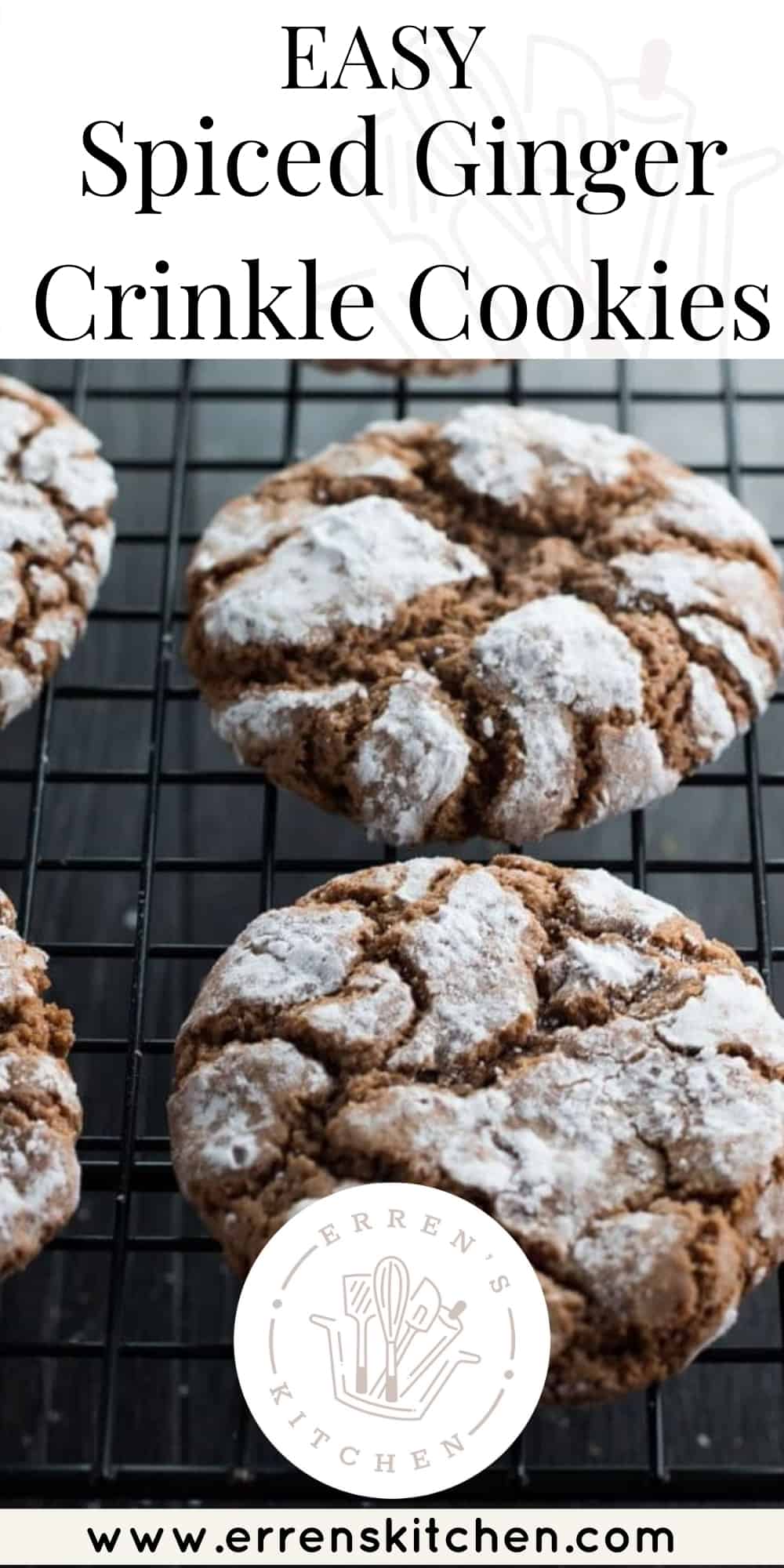 Spiced Ginger Crinkle Cookies - Amazing Gingerbread flavored cookies