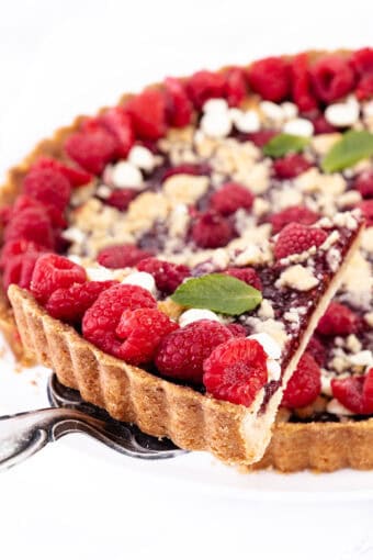 Raspberry & White Chocolate Shortbread Tart - Truly indulgent!
