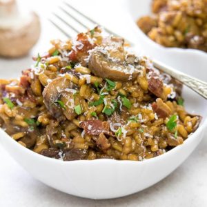 Easy Mushroom & Bacon Risotto