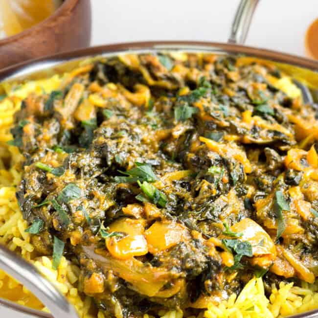 Quick and Easy Saag Bahji {Spinach Curry} - Erren's Kitchen