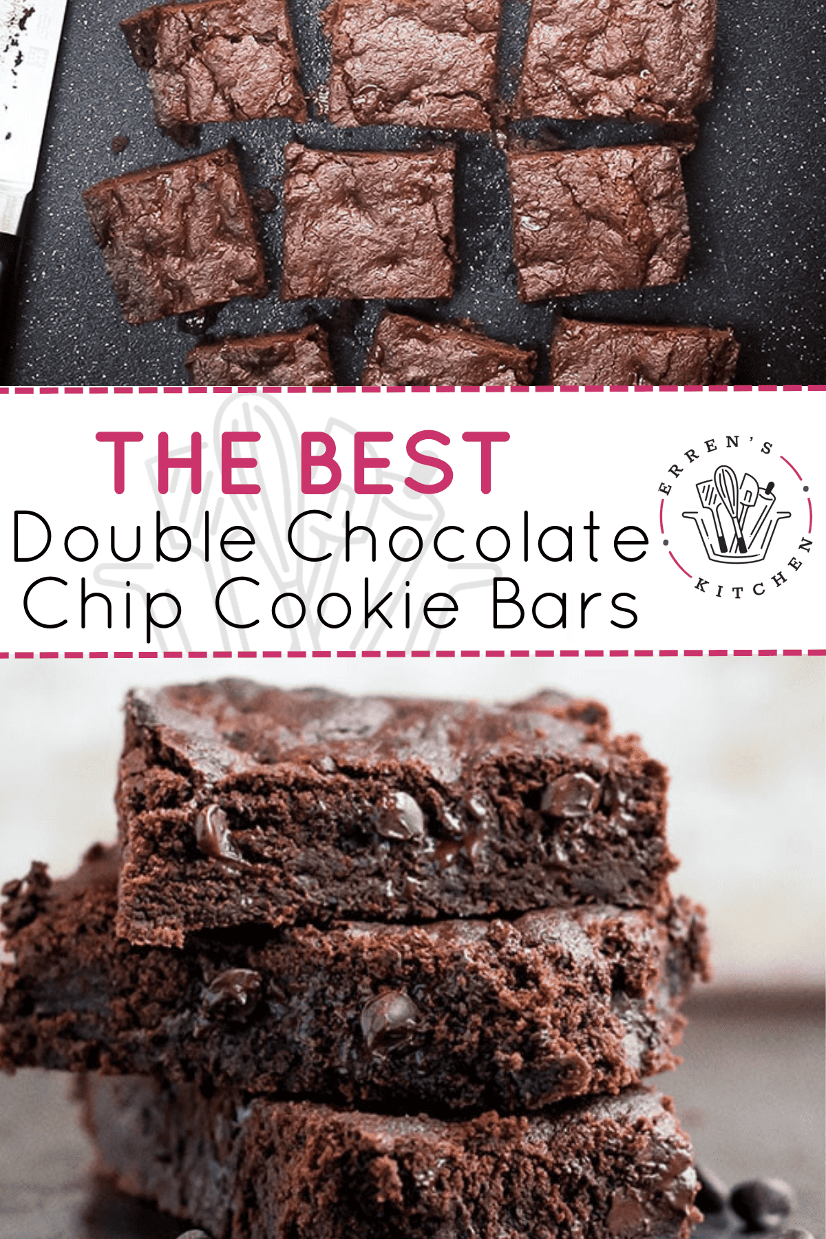 Double Chocolate Chip Cookie Bars - Erren's Kitchen