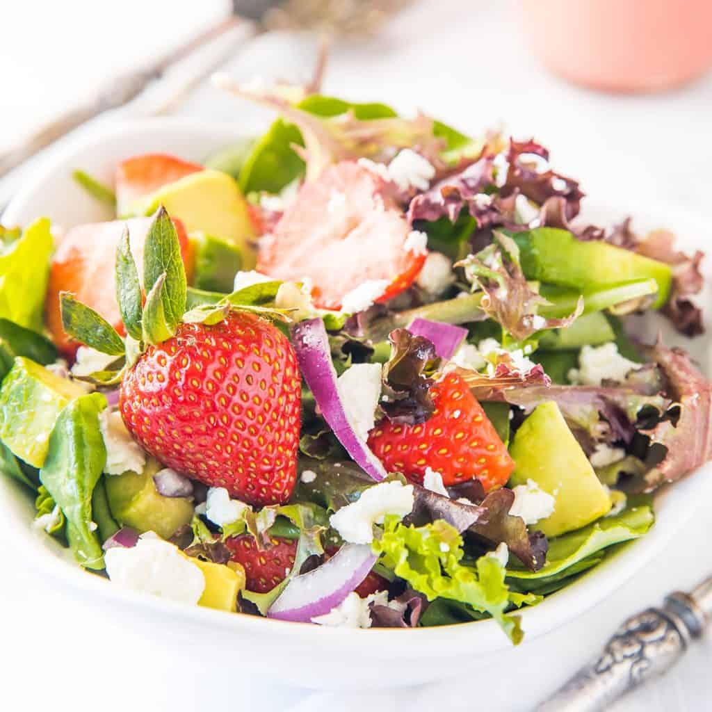 Summer Strawberry Salad {with Feta & Avocado} | Erren's Kitchen