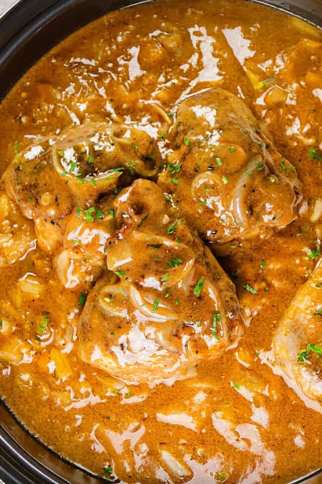 Smothered Chicken Thighs and Gravy