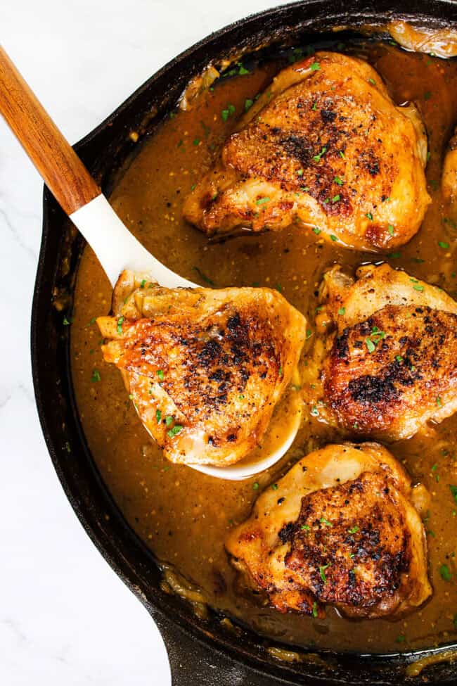 Smothered Chicken Thighs and Gravy