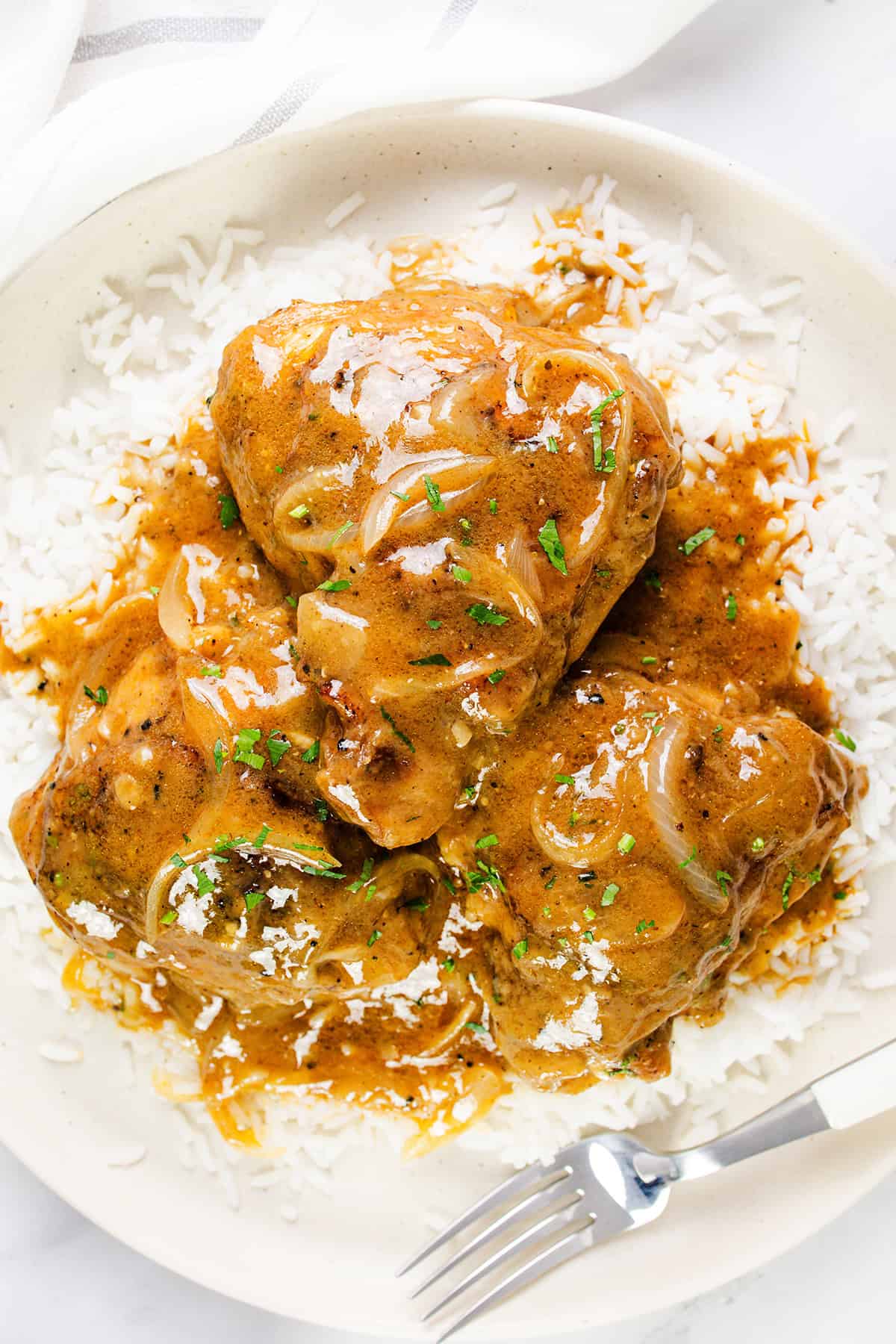 Smothered Chicken Thighs and Gravy | Erren's Kitchen