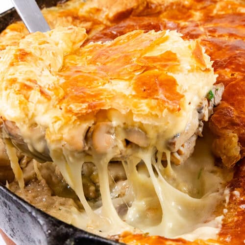 Cheesy Chicken Pot Pie with Puff Pastry