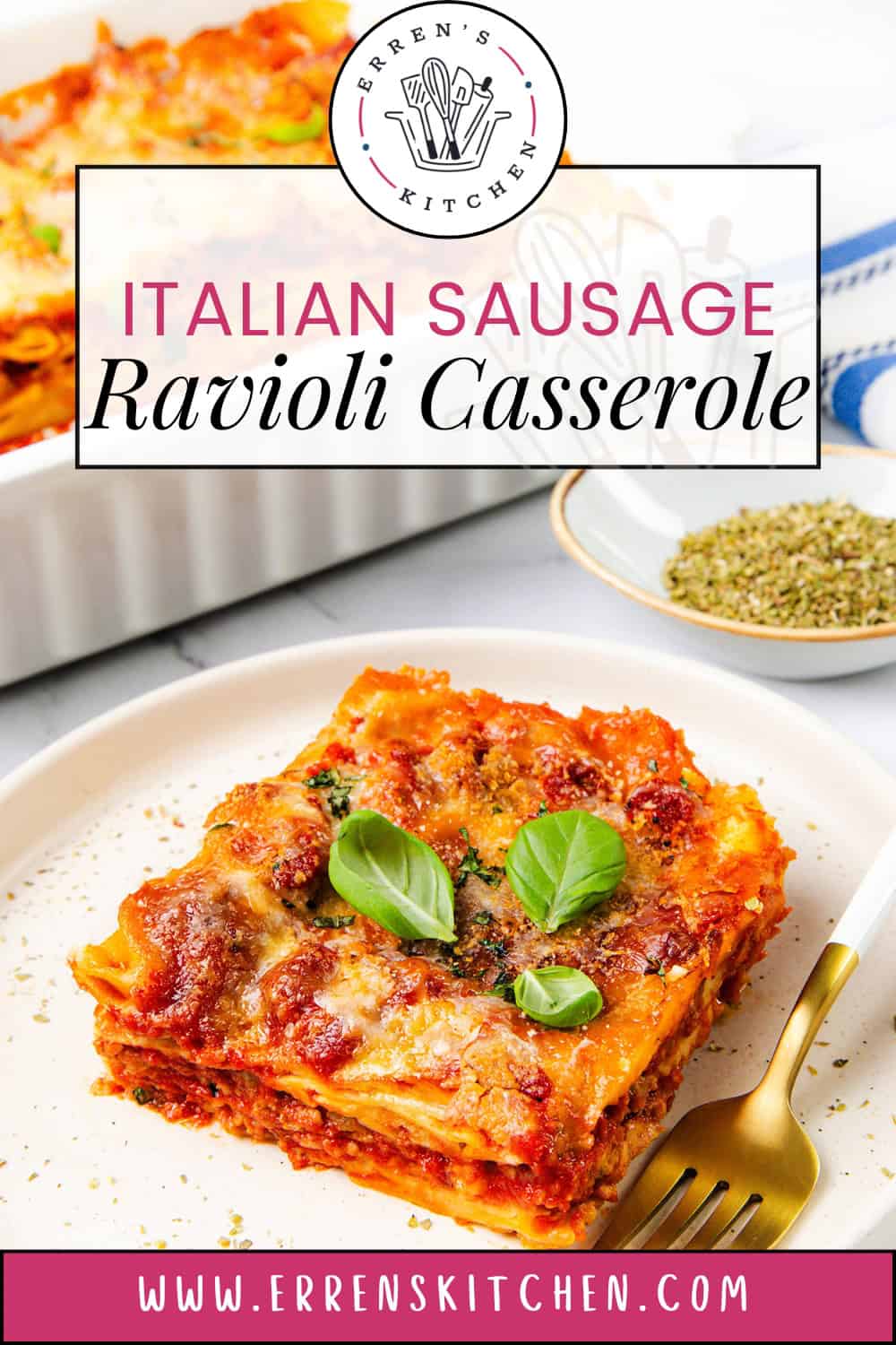 Italian Sausage Ravioli Casserole
