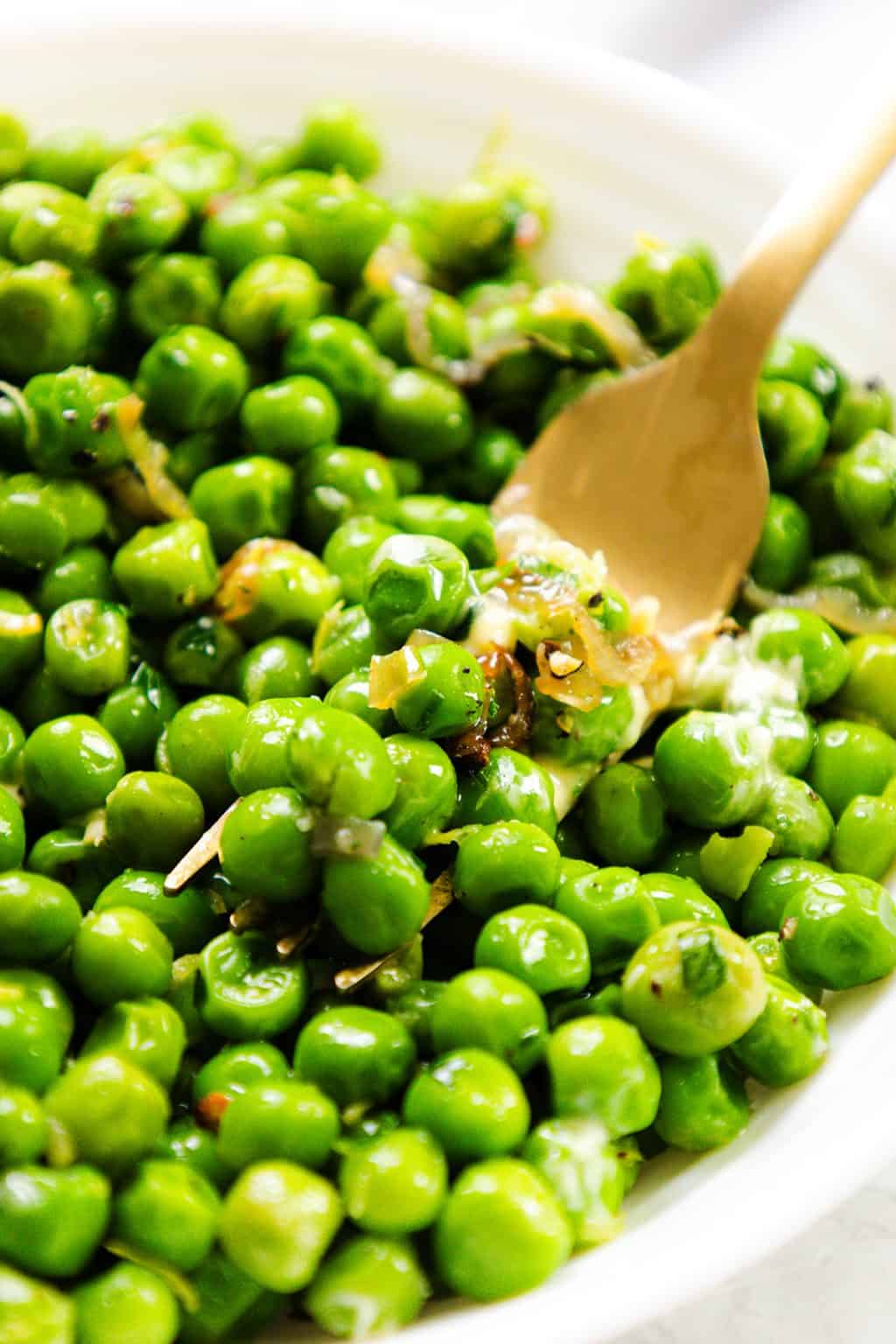 Buttered Frozen Peas with Shallots