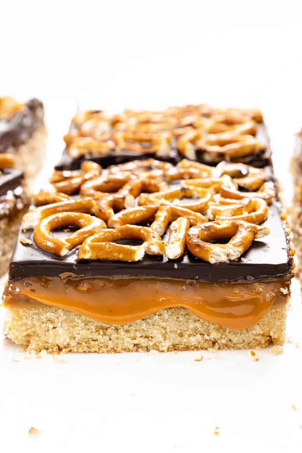 Salted Caramel Chocolate Pretzel Bars